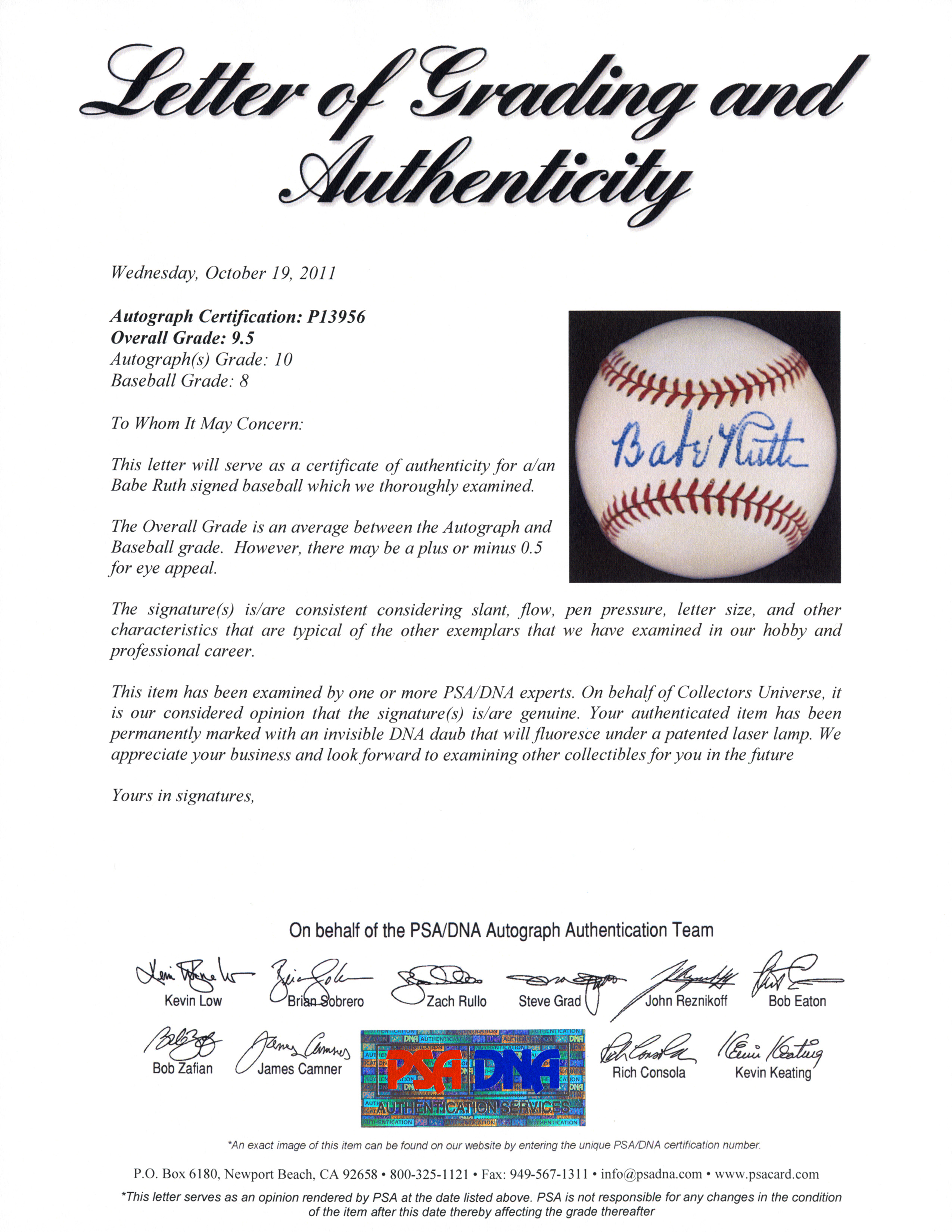 PSA DNA Adds Embedded Holograms in Letters of Authenticity