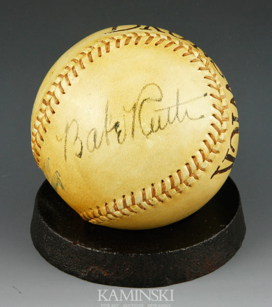 Babe Ruth Signed Ball, Lot of 300+ Tobacco Cards in Live Auction