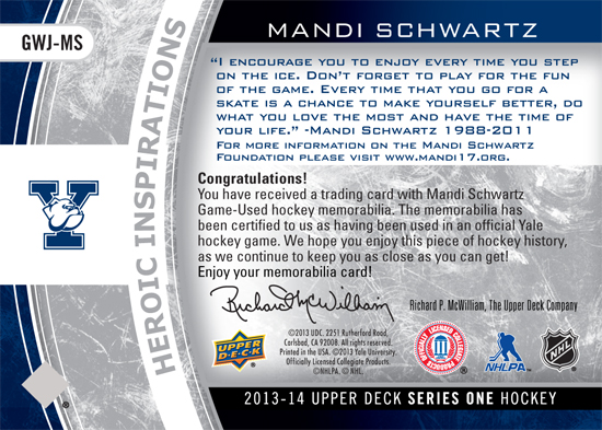 Mandi Schwartz Honored with Her Own Hockey Card