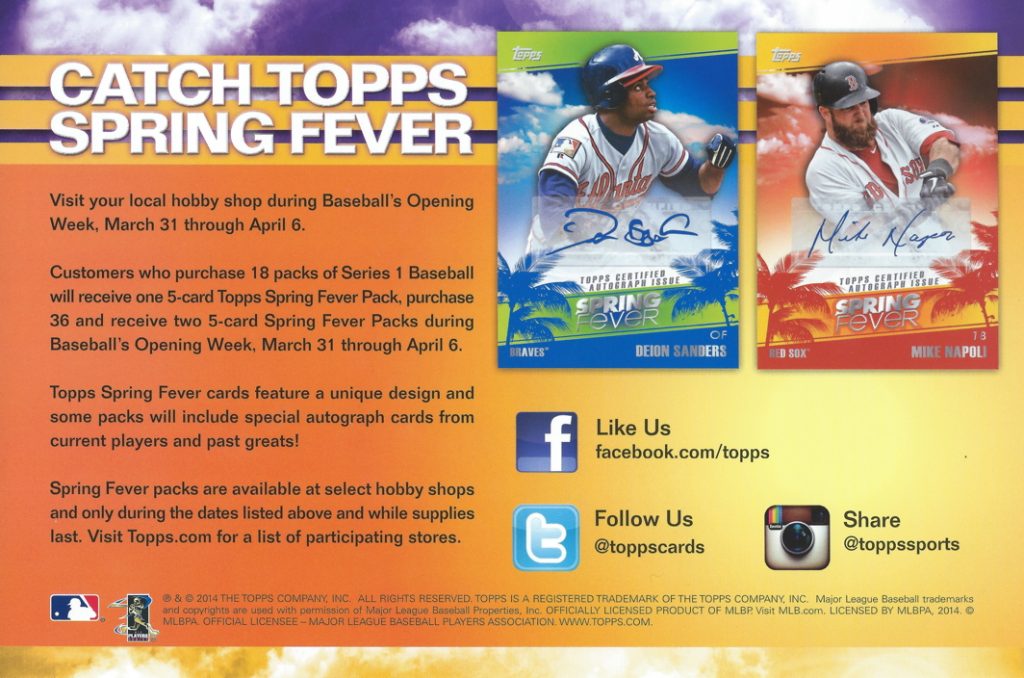 2014 Topps Spring Fever Promotion Has Had Collectors Confused