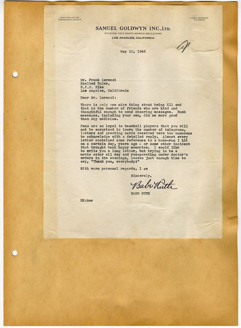 Babe Ruth Signed Letter Now Up for Bid Was Sold for $1