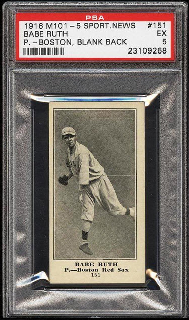 1916 Babe Ruth Rookie Card Hits eBay