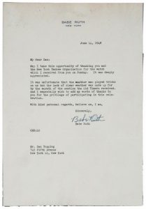 Ruth's 1935 Braves Contract, 1948 Letter Coming to Auction