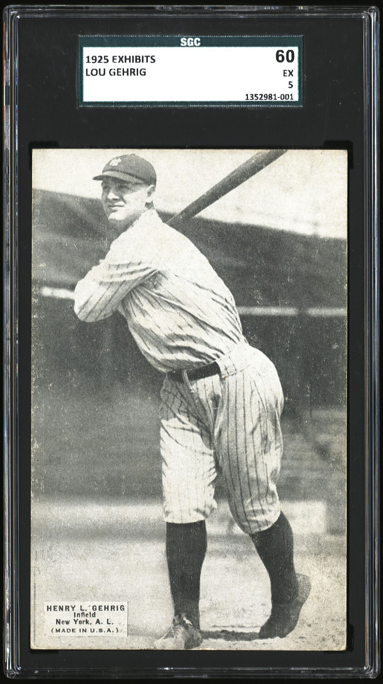 Lou Gehrig Baseball Card