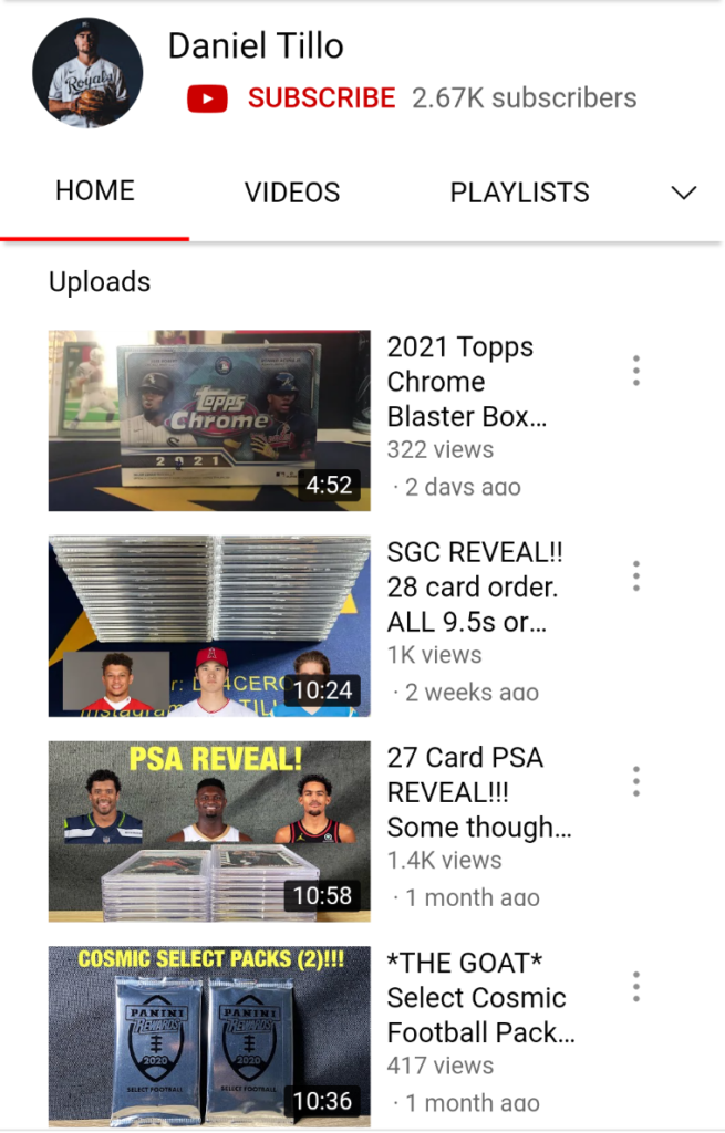 Whether Breaking Boxes or Stacking Slabs, Royals Pitcher Daniel Tillo ...