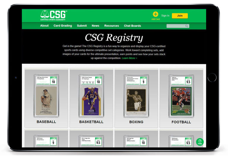 CSG Launches Set Registry