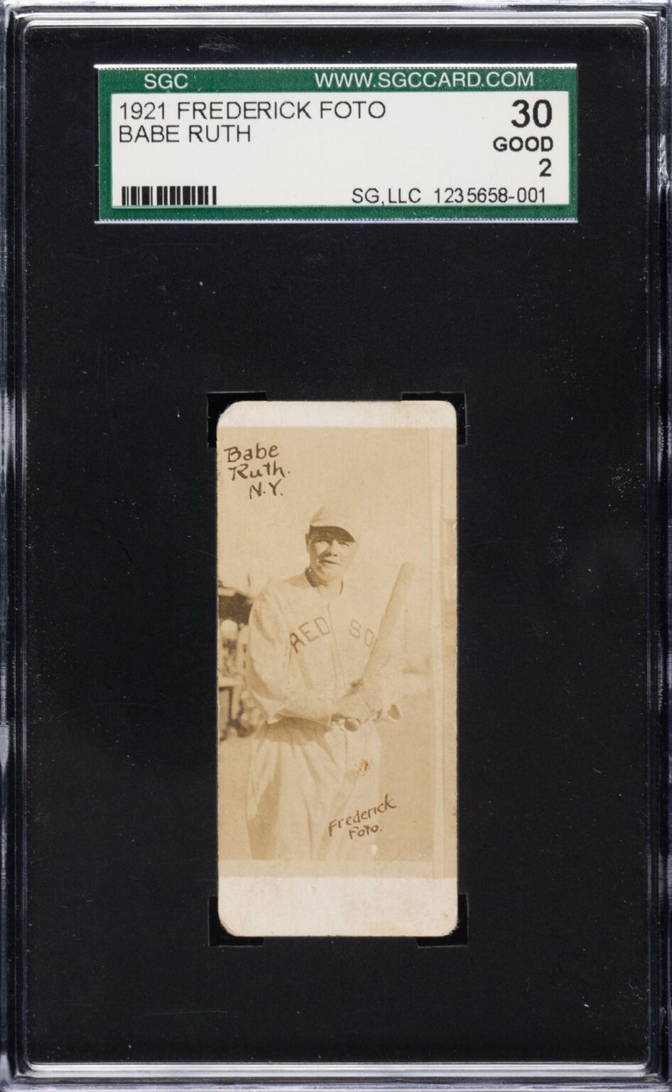Rare 1921 Babe Ruth Frederick Foto Card at REA Among Bambino's Rarest