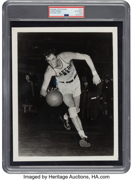Signed Mikan Rookie Card Photo Tips Off Heritage Auction