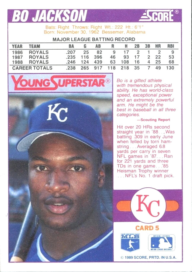 1989: Bo Jackson’s Shining Season—and His “Shiny” Baseball Cards