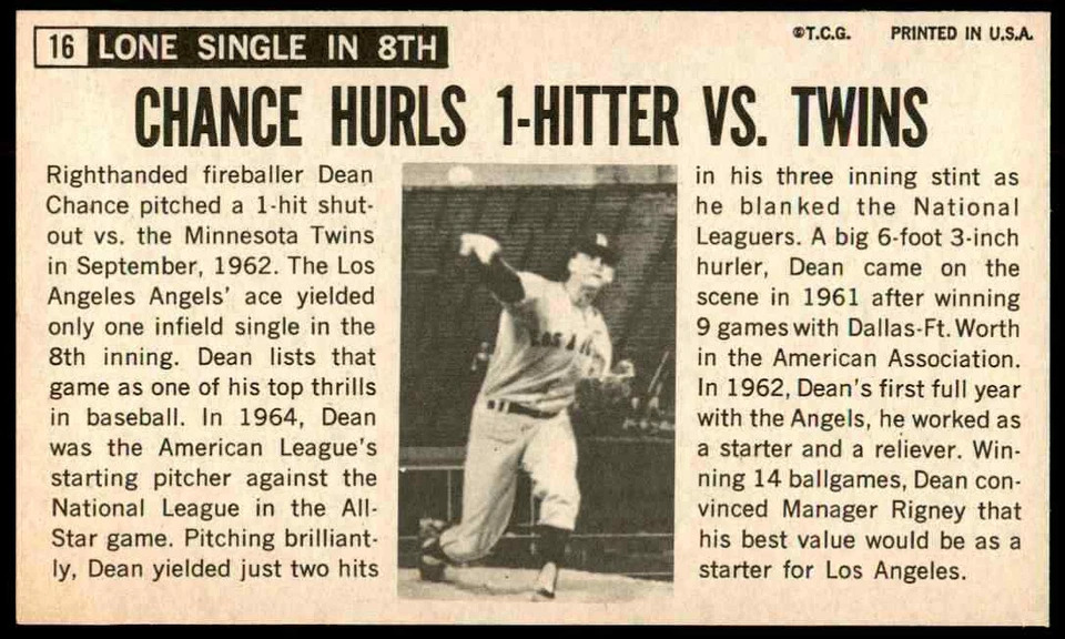 Dean Chance: A Pitching Playboy's Journey Through Baseball Cards